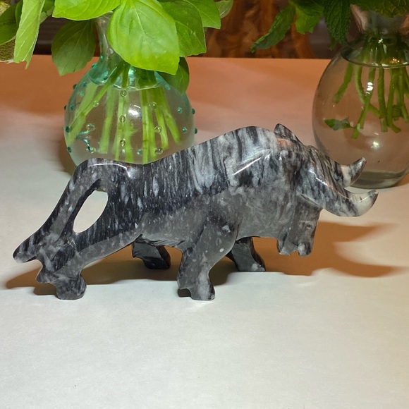 Art | Vintage Hand Carved Black Marble Bull Statue | Poshmark